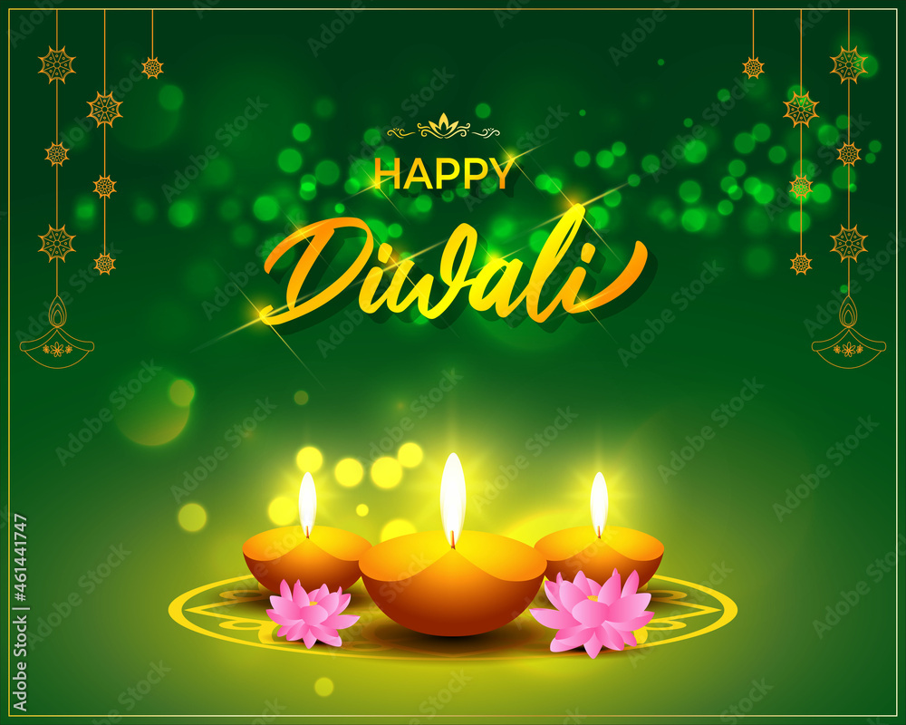 Vector greeting of Happy Diwali, Dipawali, Indian festival of lights ...