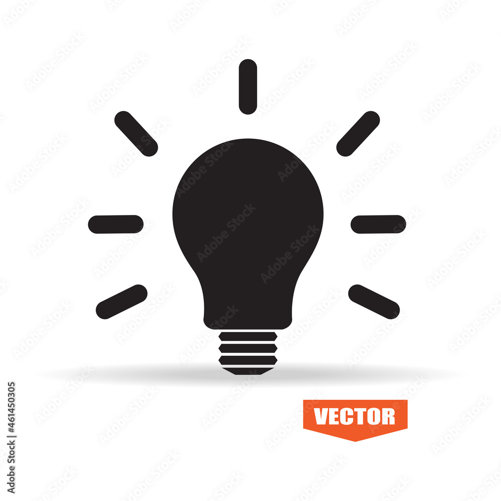 Bulb icon vector isolated on white background. Trendy bulb icon in flat ...