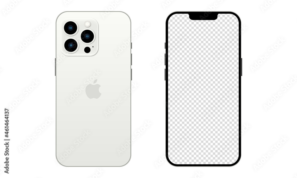New iphone 13 Pro. Realistic iphone (Silver) on isolated background ...