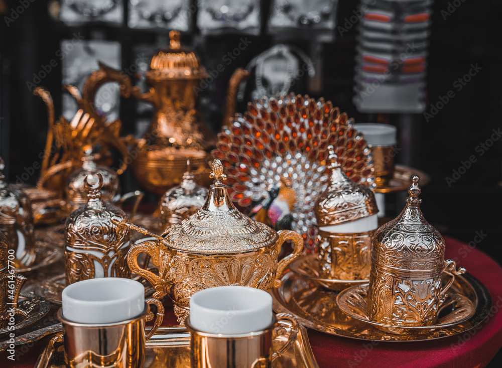 Traditional islamic pottery and utensils in Sarajevo street market ...