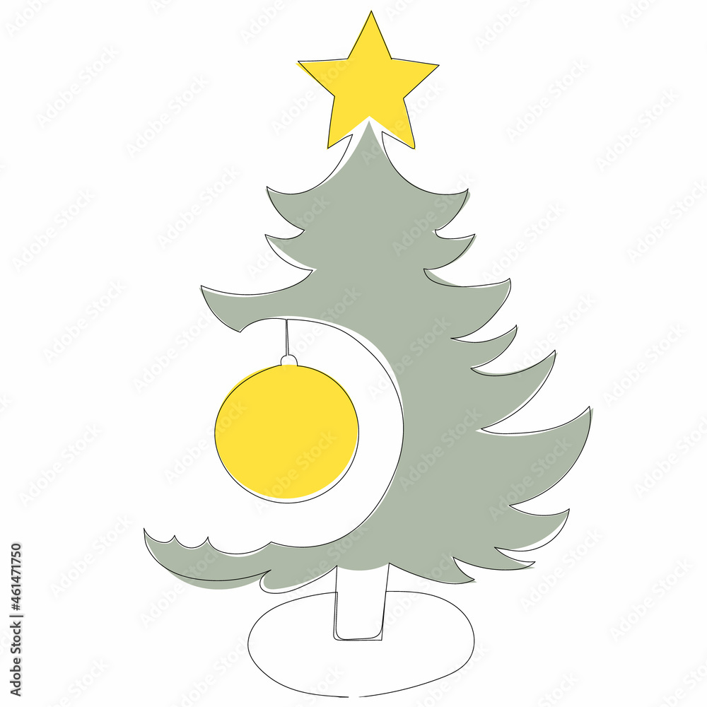 tree symbol line drawing, on white background, vector Stock Vector ...