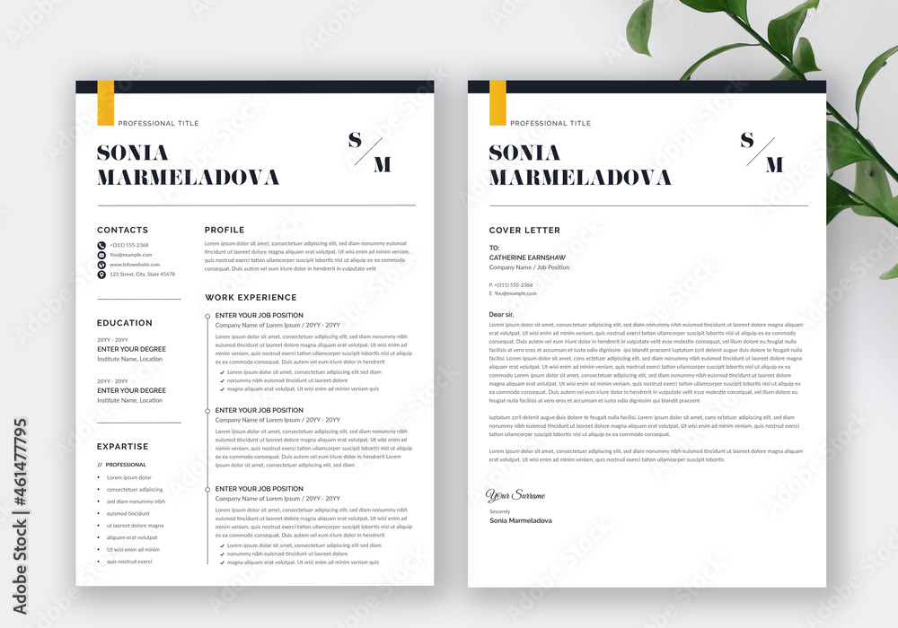 Clean Resume Template. Minimalist Resumes set Stock Vector | Adobe Stock