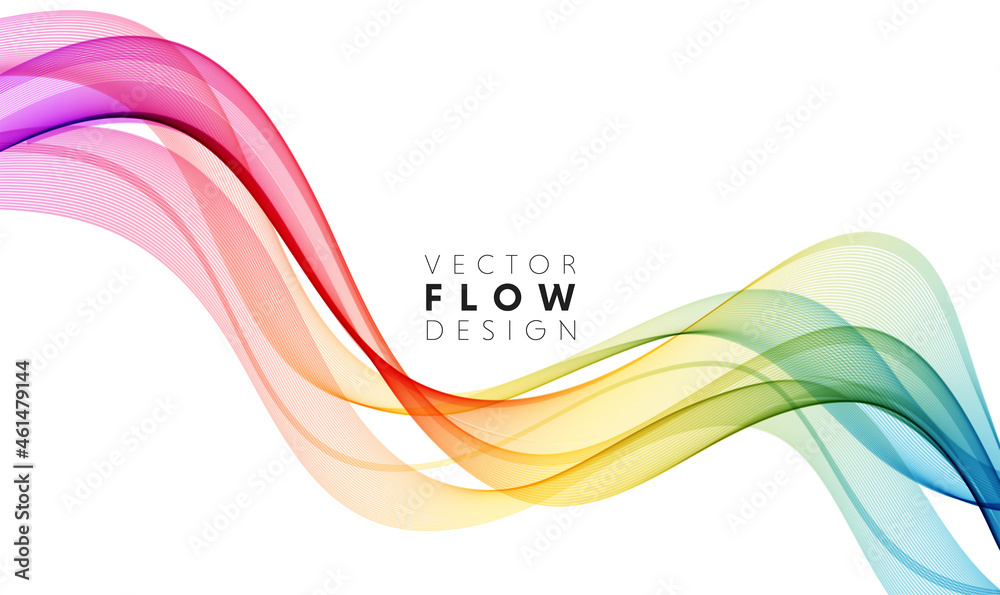 Vector abstract colorful flowing wave lines isolated on white ...