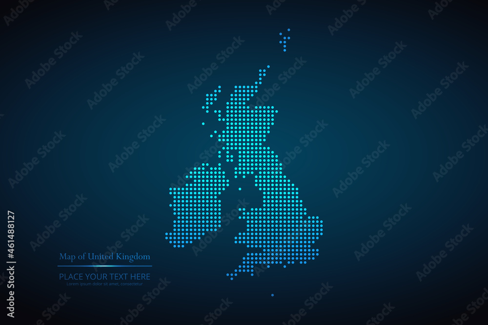 Dotted map of United Kingdom. Vector EPS10 Stock Vector | Adobe Stock