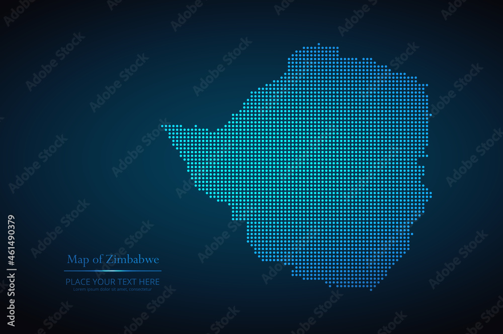 Dotted map of Zimbabwe. Vector EPS10 Stock Vector | Adobe Stock