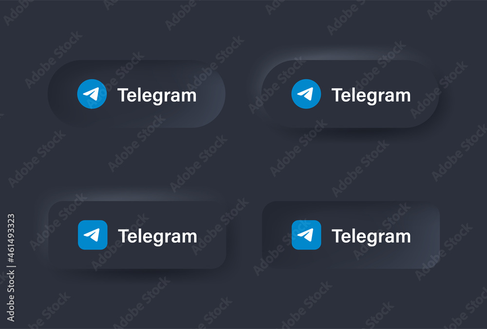 Telegram logo - telegram icon in black neumorphism buttons for social ...