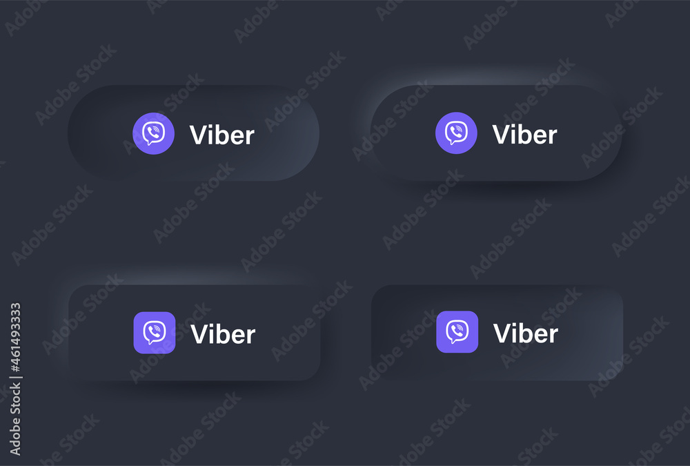 Viber logo - viber icon in black neumorphism buttons for social media ...