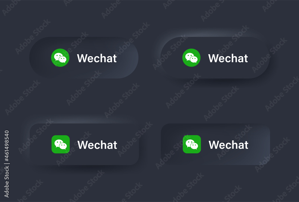 Wechat logo - wechat icon in black neumorphism buttons for social media ...