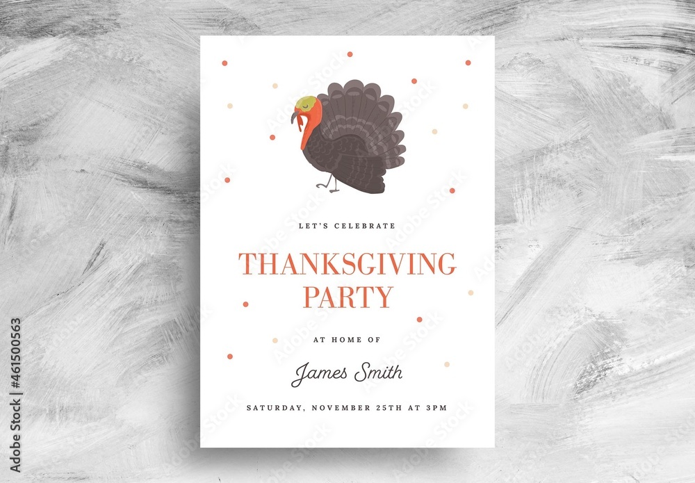 Minimal Thanksgiving Greetings Card Layout Stock Template | Adobe Stock