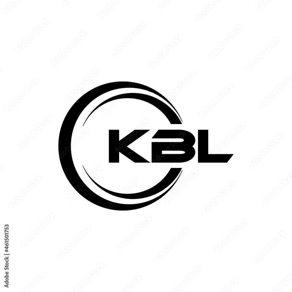 Vecteur Stock KBL letter logo design with white background in ...