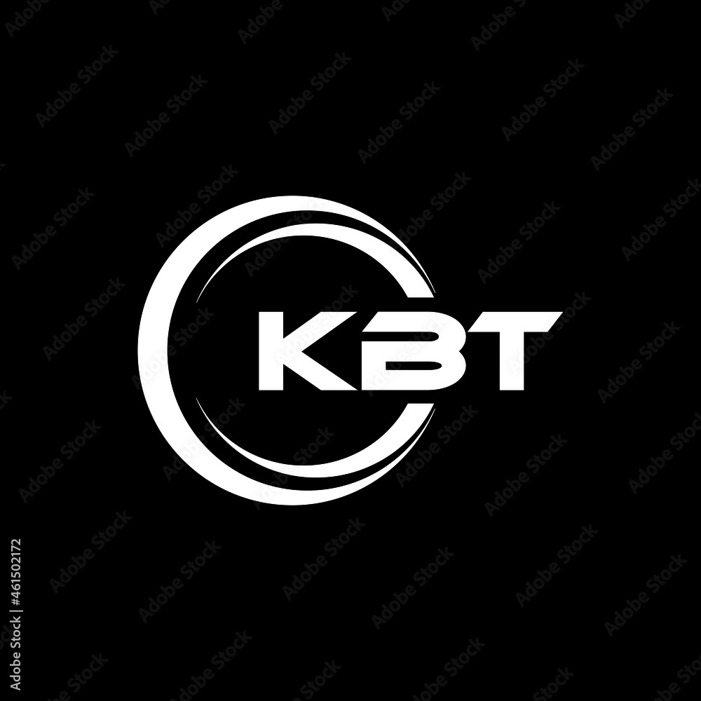 KBT letter logo design with black background in illustrator, vector ...