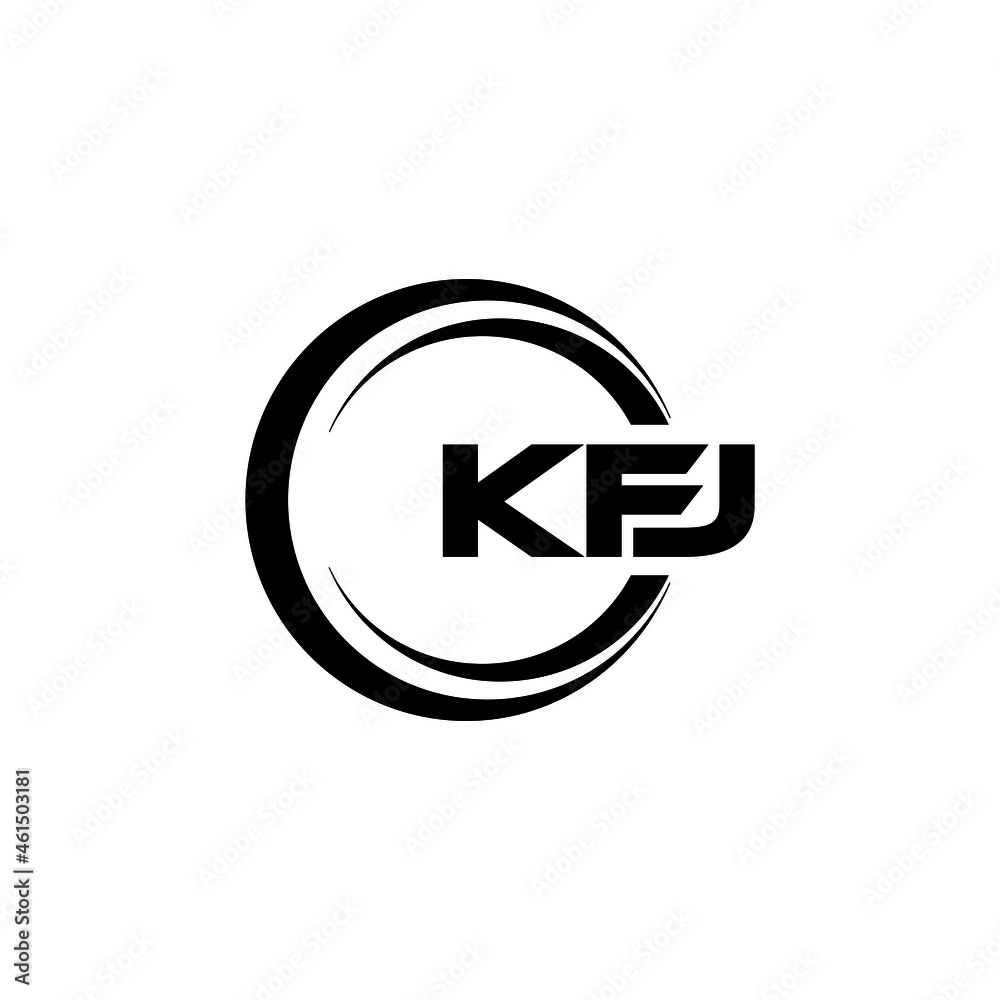 KFJ letter logo design with white background in illustrator, vector ...