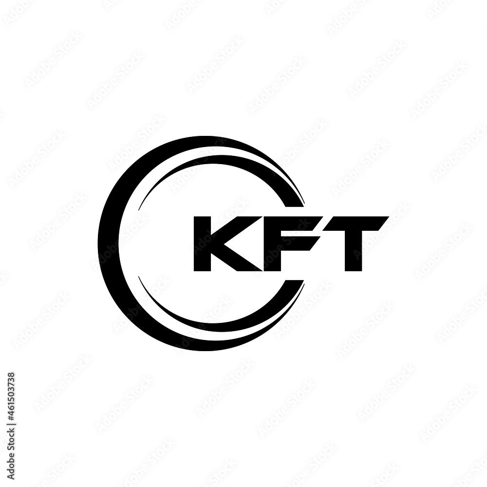 KFT letter logo design with white background in illustrator, vector ...