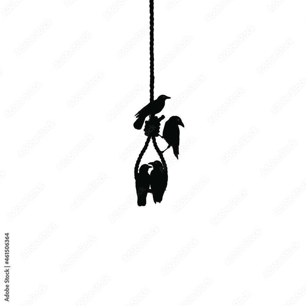 Gallows (Hanging Rope) and Crow Silhouette. Dramatic, Creepy, Horror ...