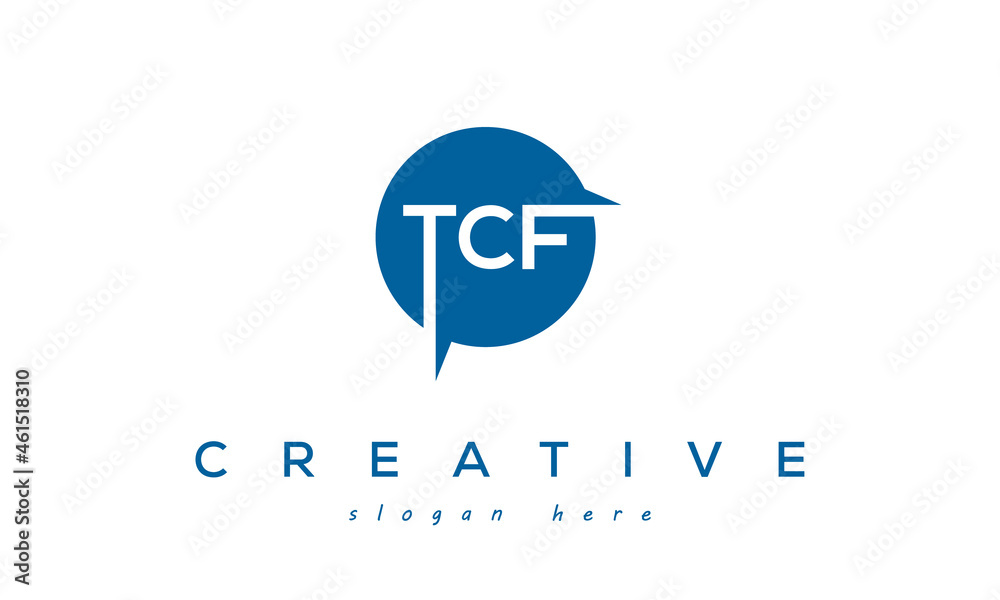 TCF creative circle letters logo design victor Stock Vector | Adobe Stock