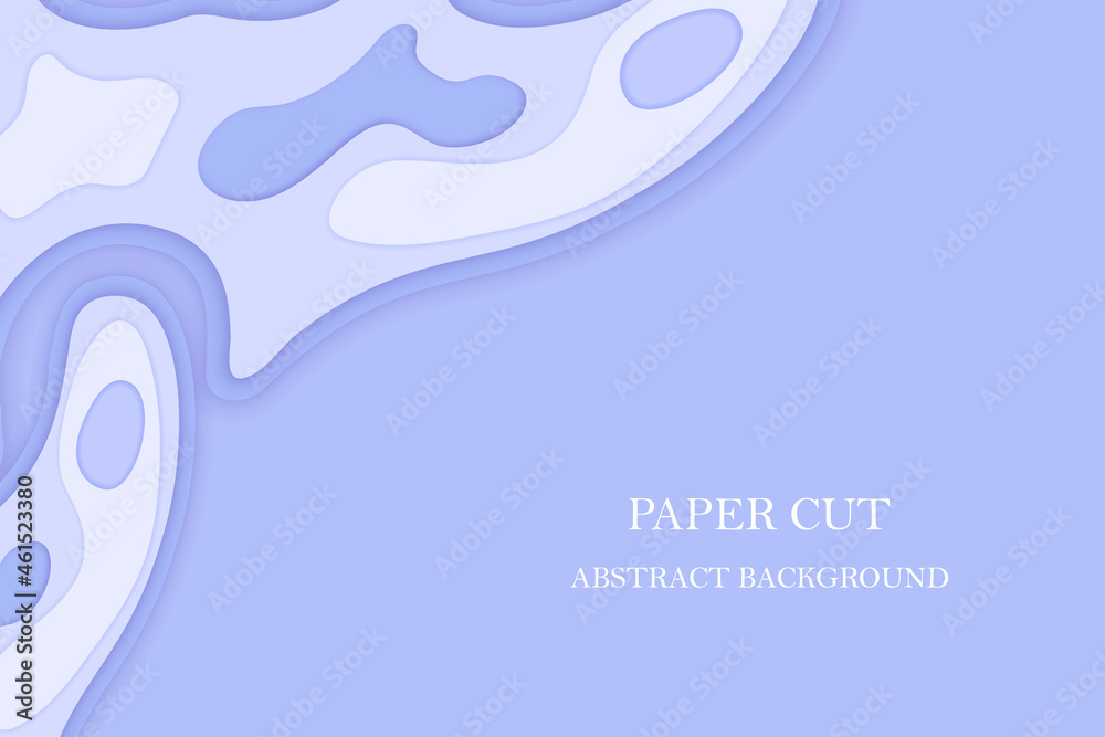 Topographic map concept or smooth origami layers paper cut layout.Map ...