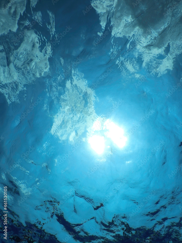 Underwater Sunlight Through Water Surface, Underwater Background Stock ...