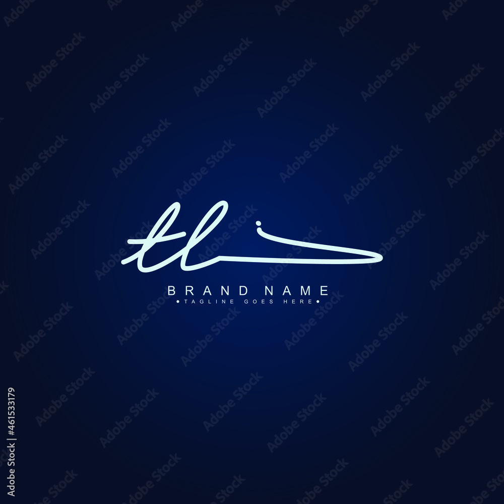 Initial Letter TL Logo - Handwritten Signature Logo Stock Vector ...