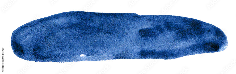 Abstract blue watercolor shape as a background isolated on white ...
