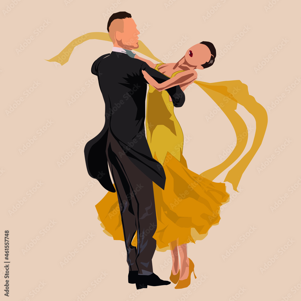 couple ballroom dance sport vector illustration Stock Vector | Adobe Stock