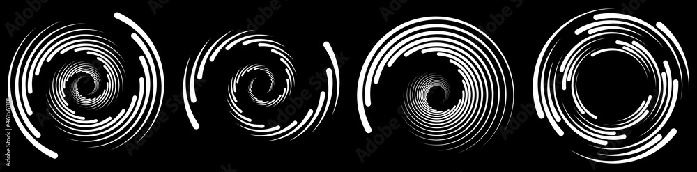 Spiral, swirl ,twirl circular, concentric element. Whirlpool, whirlwind ...