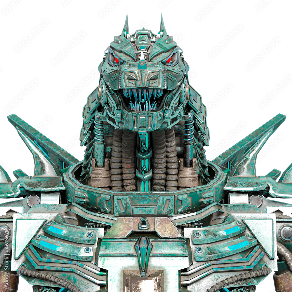 cyberpunk dinosaur bot profile picture Stock Illustration | Adobe Stock