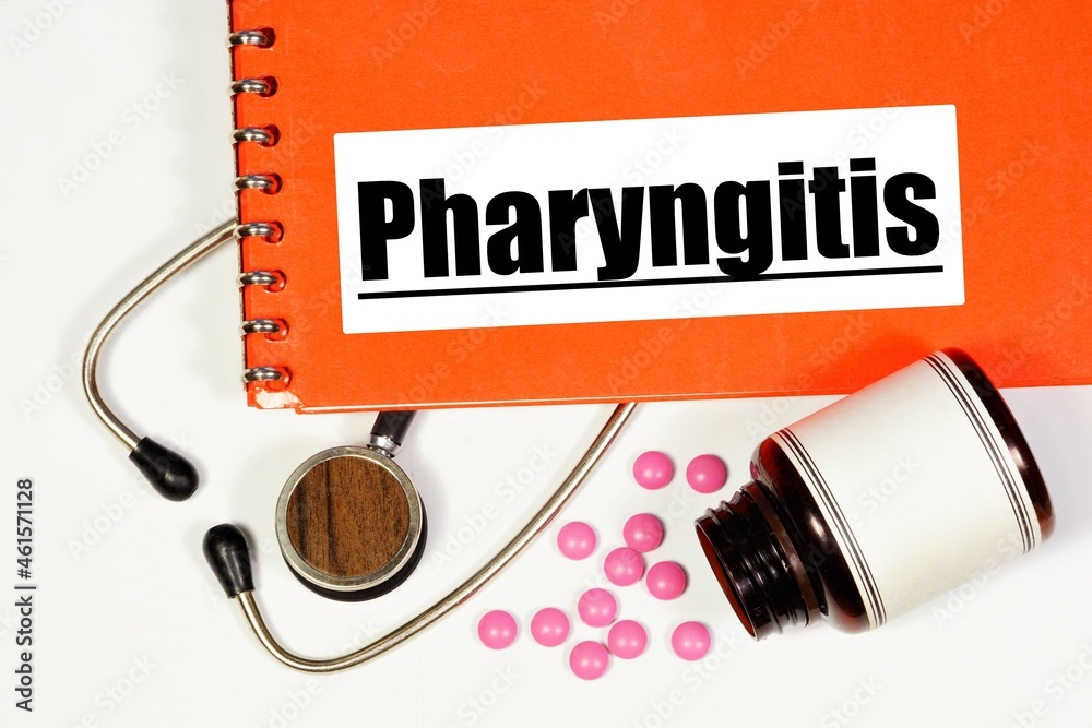 Pharyngitis. The inscription in the medical folder. Diagnosis by a ...