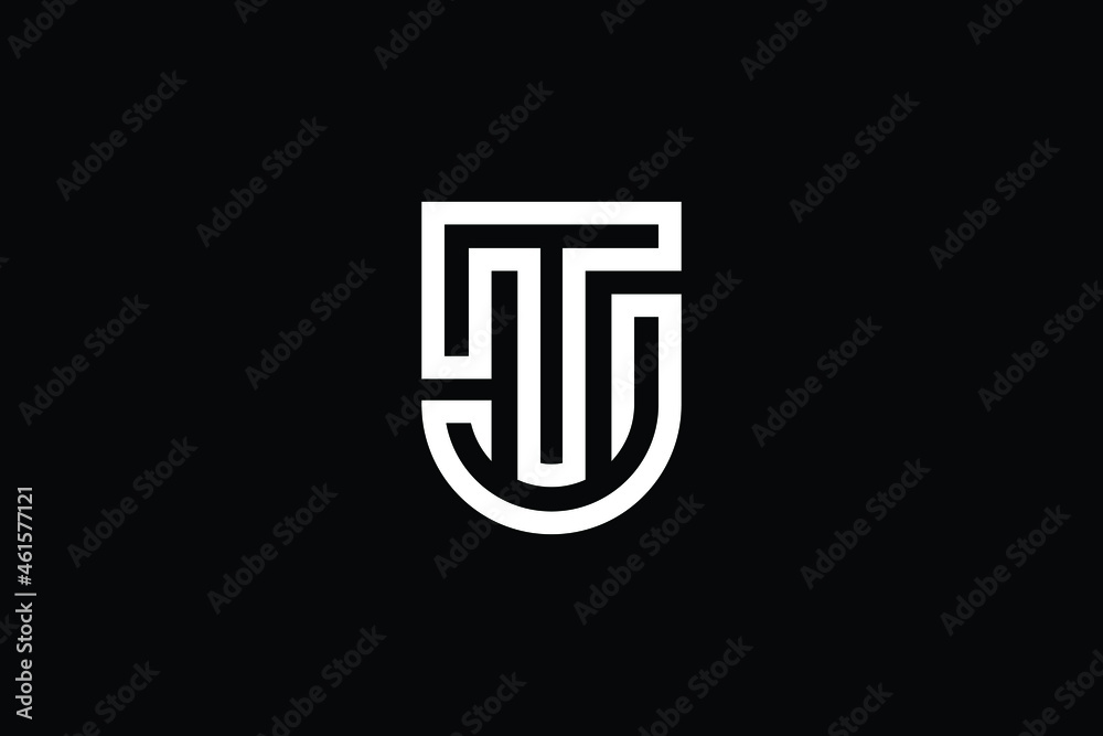 TJ logo letter design on luxury background. JT logo monogram initials ...