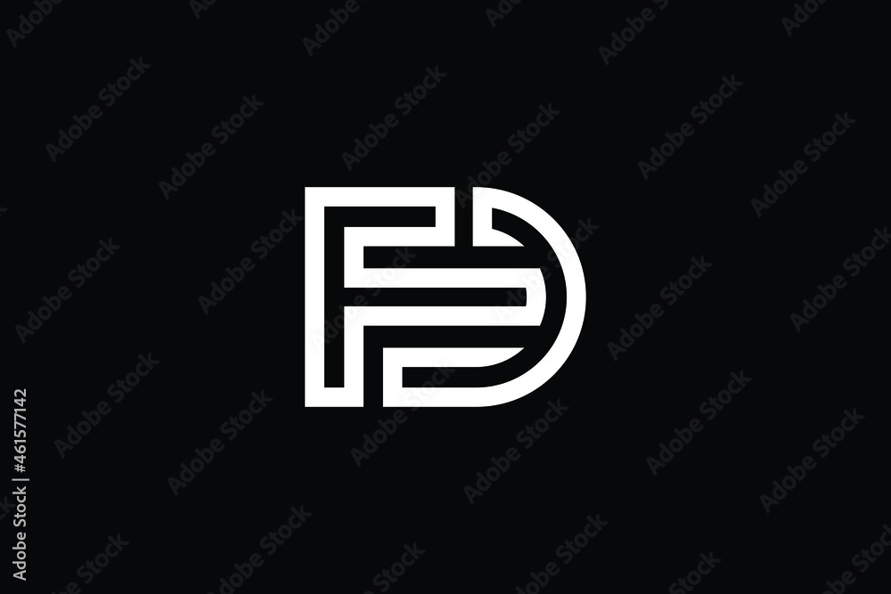 DF logo letter design on luxury background. FD logo monogram initials ...