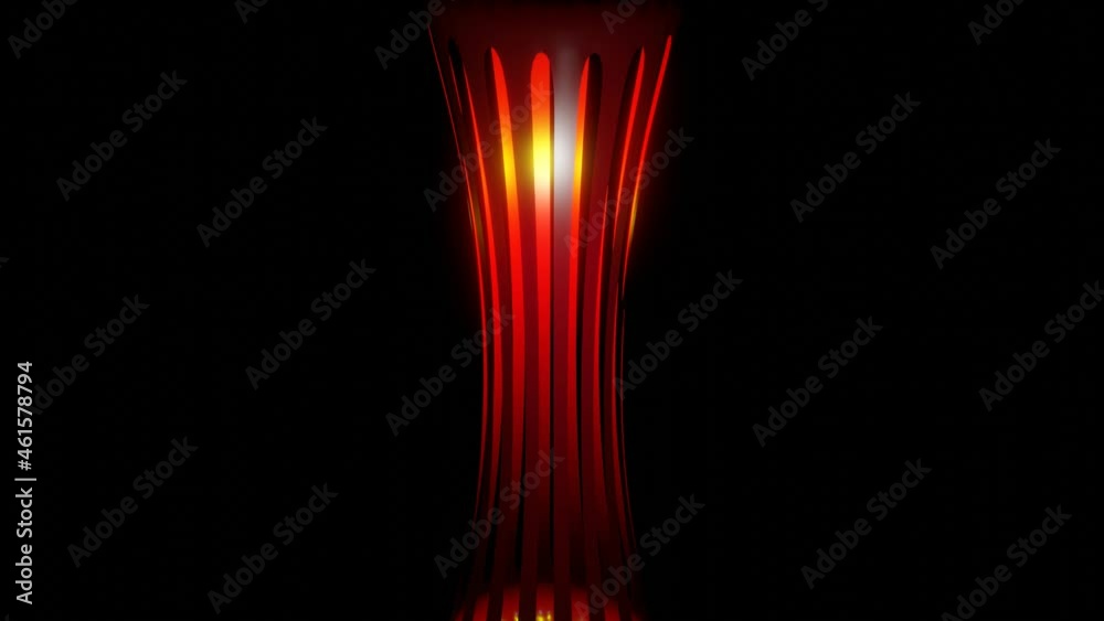 Magical red abstract object with internal lighting changes its shape in ...