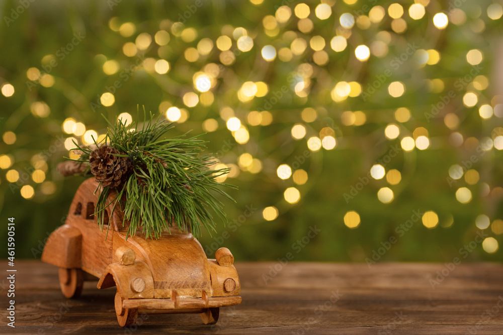 car is carrying a Christmas tree Stock Photo | Adobe Stock
