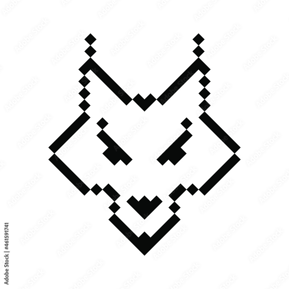 Lynx head logo. Feline mascot symbol. Modern and minimalistic square ...