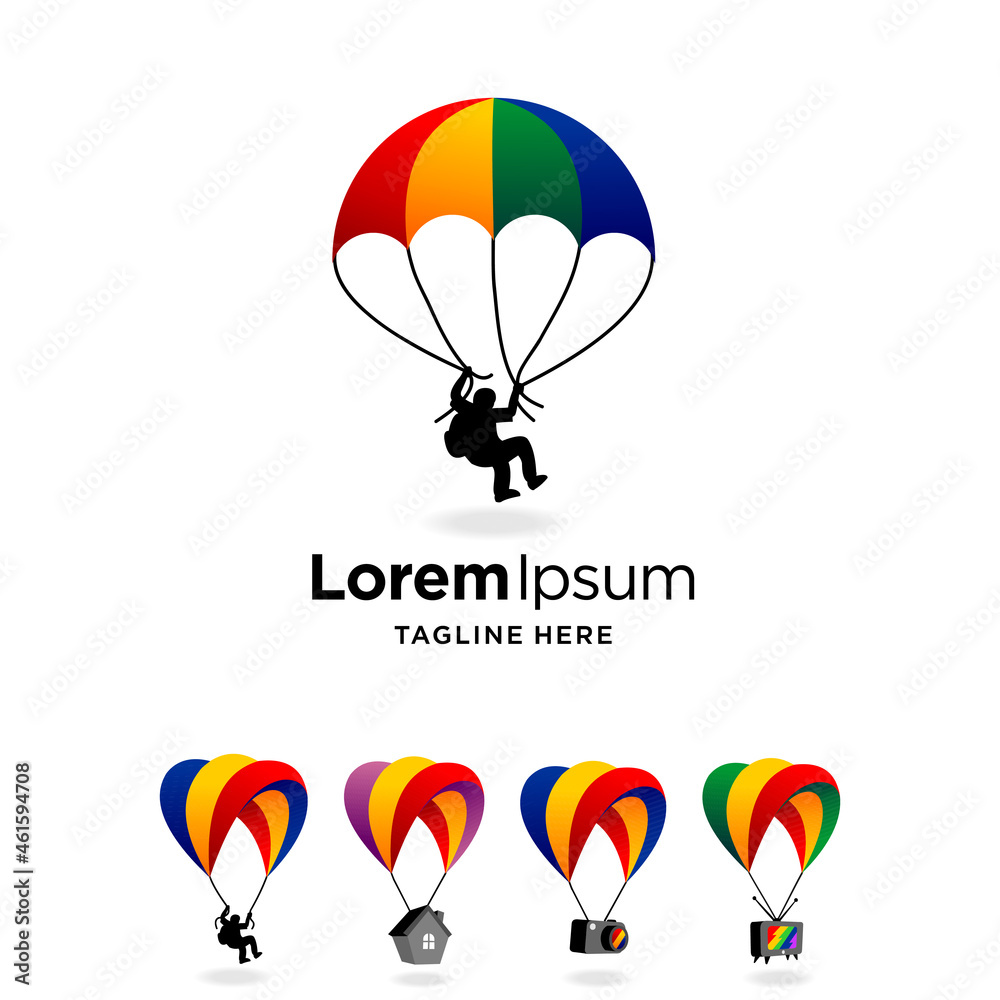 parachute logo, with multiple concept Stock Vector | Adobe Stock