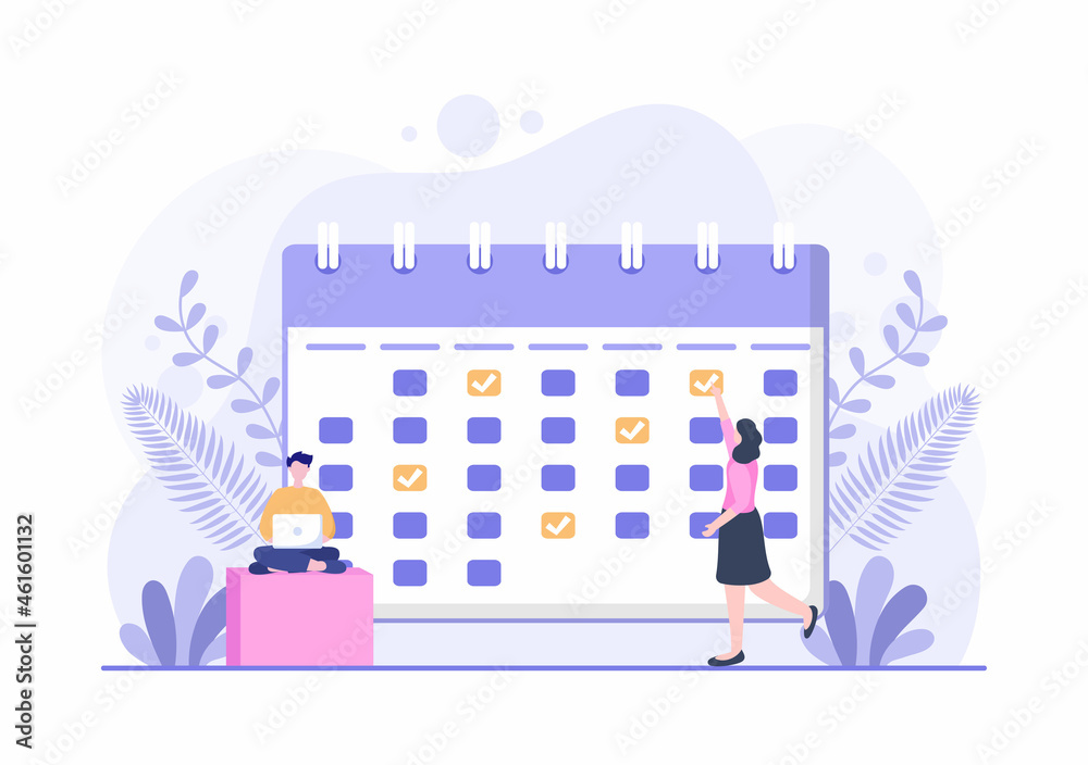 Planning Schedule or Time Management with Calendar Business Meeting ...