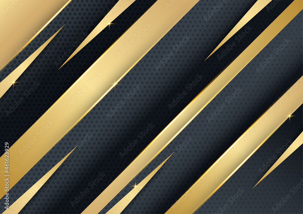Black gold background. Vector luxury tech background. Stack of black ...