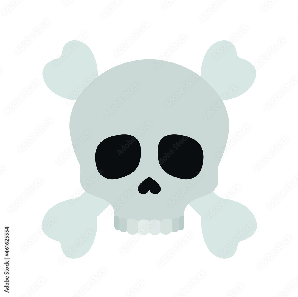 Skull with crossed bones vector emoji Stock Vector | Adobe Stock