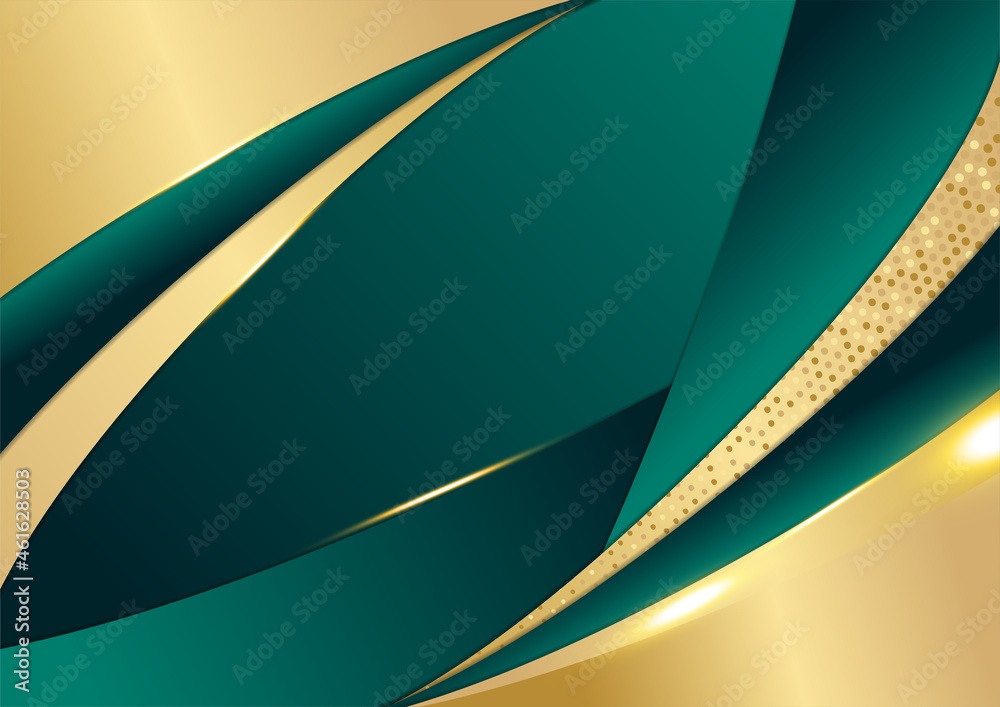 Luxury dark green and gold abstract background Stock Vector | Adobe Stock