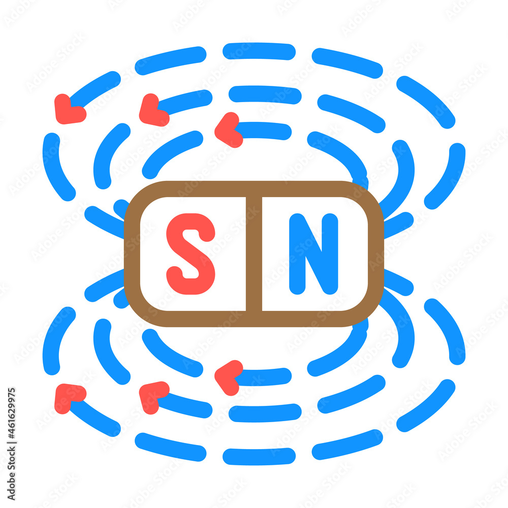 field electromagnetic color icon vector. field electromagnetic sign ...