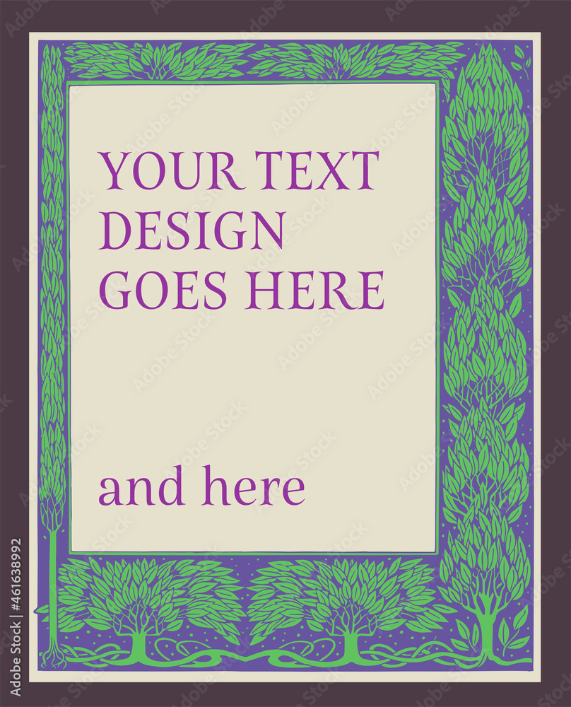 Book cover design template, with trees, leaves and foliage by Aubrey ...