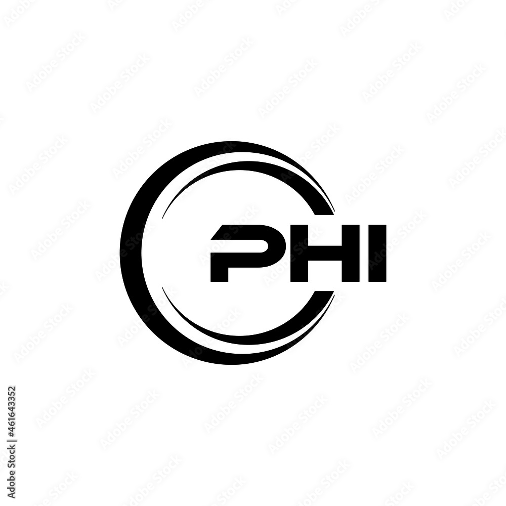 PHI letter logo design with white background in illustrator, vector ...