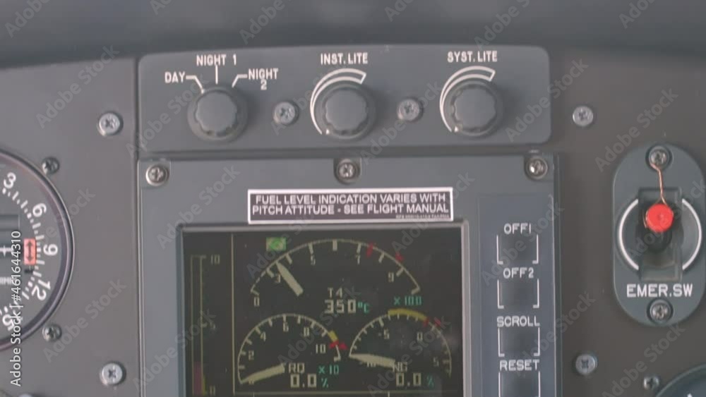 different control boxes inside a helicopter where we see all the ...