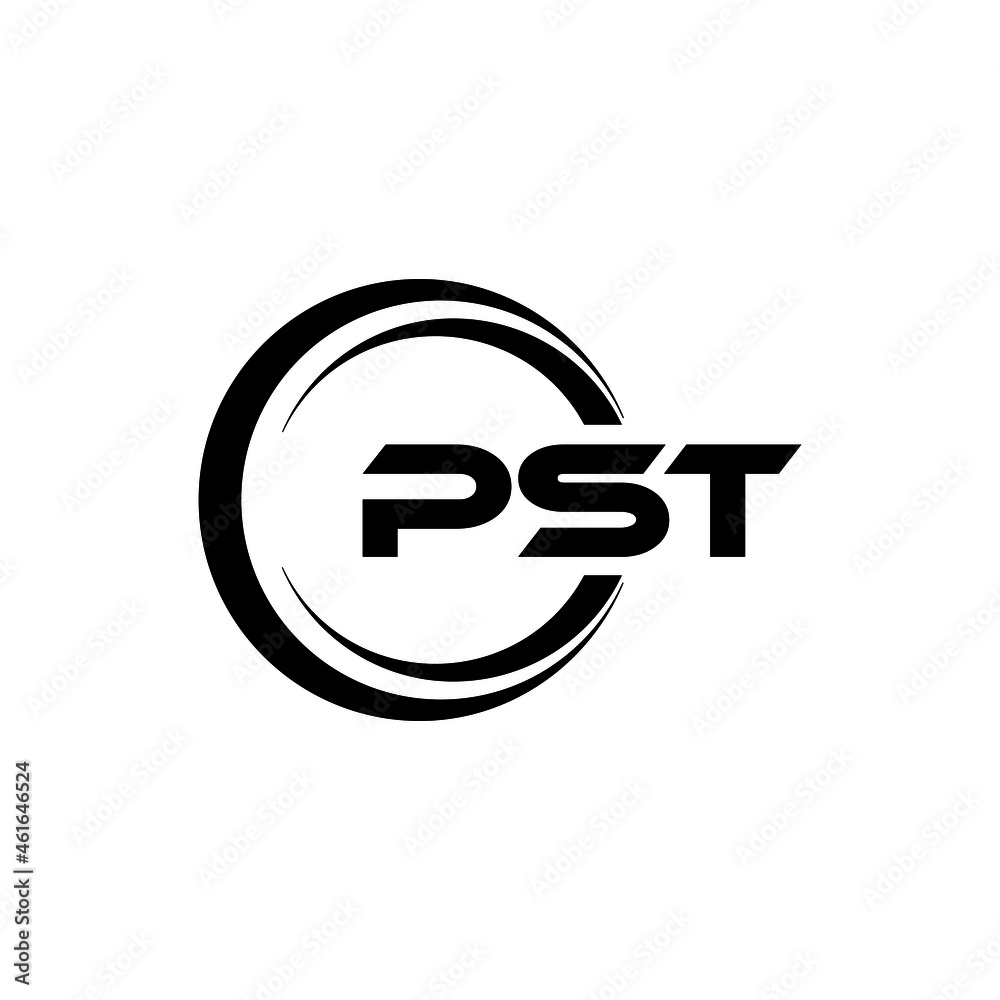 PST letter logo design with white background in illustrator, vector ...