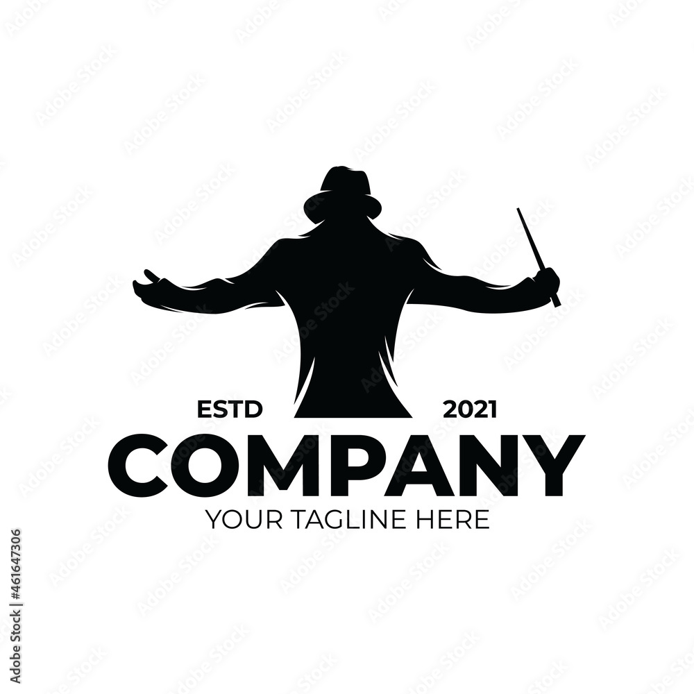 Music conductor logo design template Stock Vector | Adobe Stock