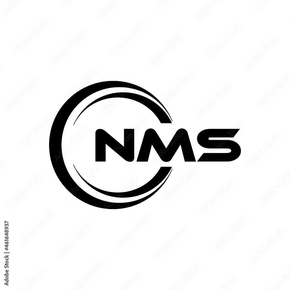 NMS letter logo design with white background in illustrator, vector ...
