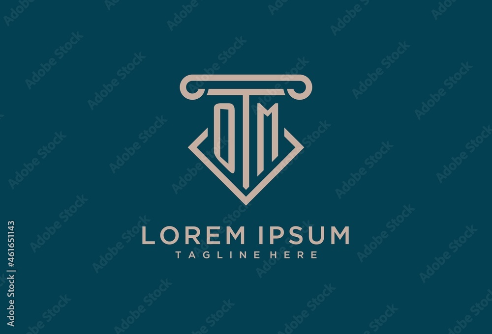 OM initial with pillar icon design, clean and modern attorney, legal firm logo Stock Vector ...