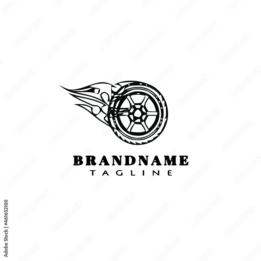 burnout logo cartoon icon template black isolated vector illustration ...