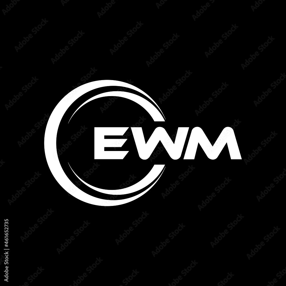 EWM letter logo design with black background in illustrator, vector ...