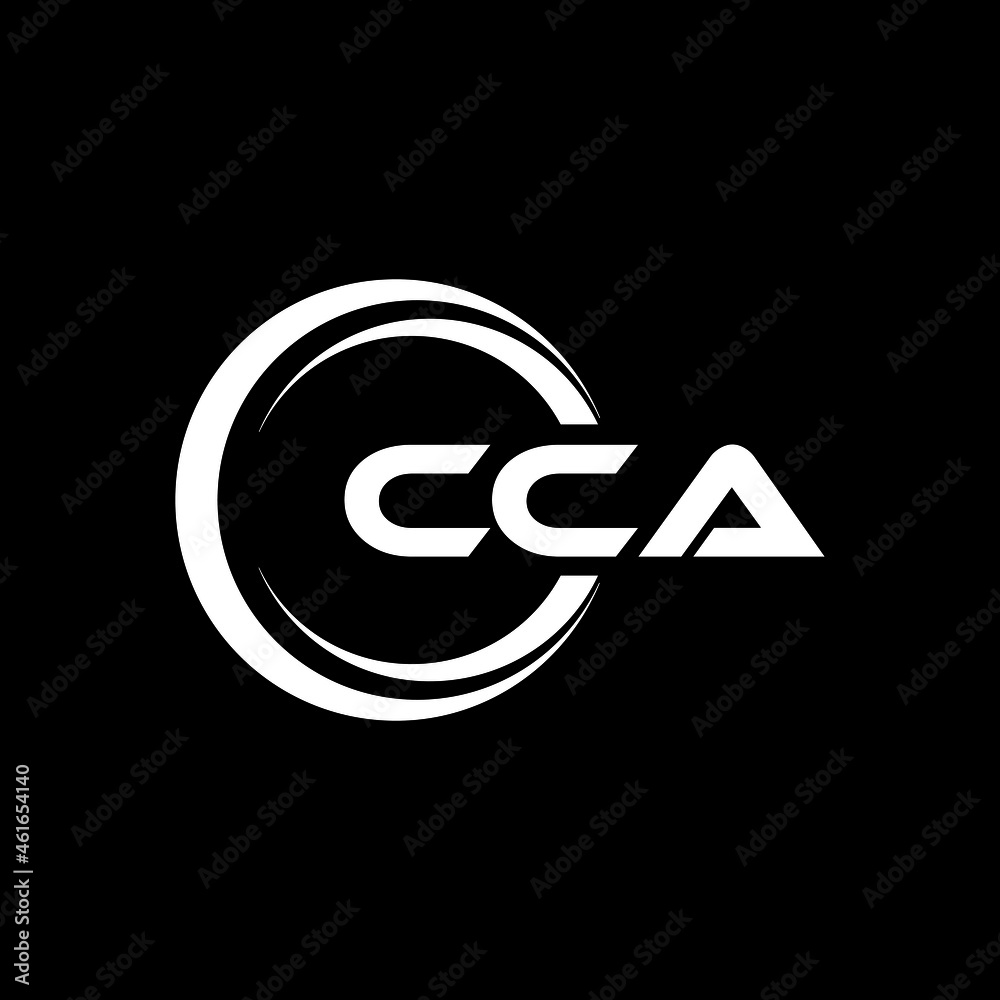 CCA letter logo design with black background in illustrator, vector ...