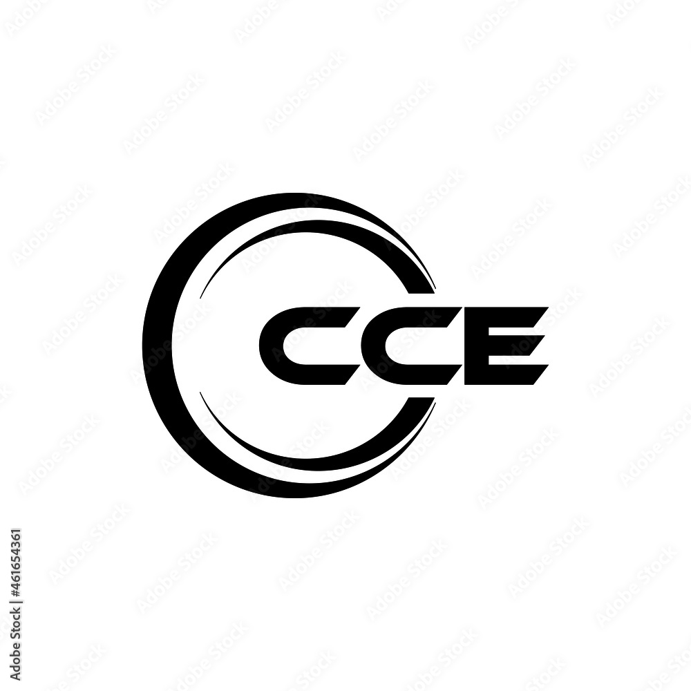 CCE letter logo design with white background in illustrator, vector ...