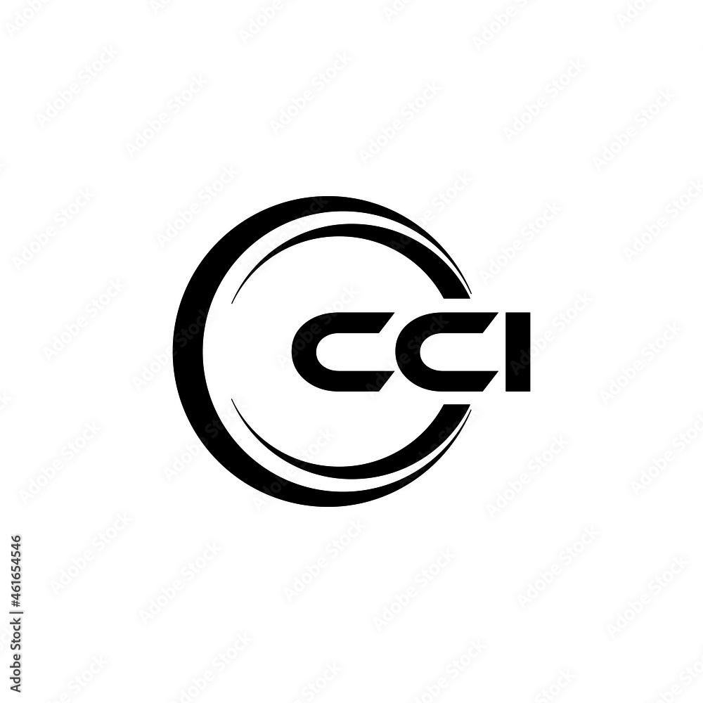 CCI letter logo design with white background in illustrator, vector ...
